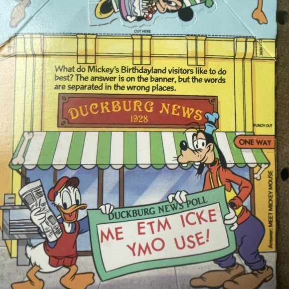 Disney | Toys | Vtg 988 Mcdonalds Happy Meal Box Disney Mickeys ...